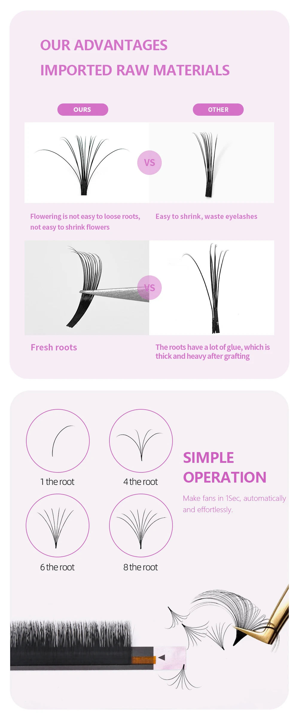 Masscaku Volume Easy Fanning Eyelash Extensions Faux Mink Soft And Natural Fast Flowering Lashes ...