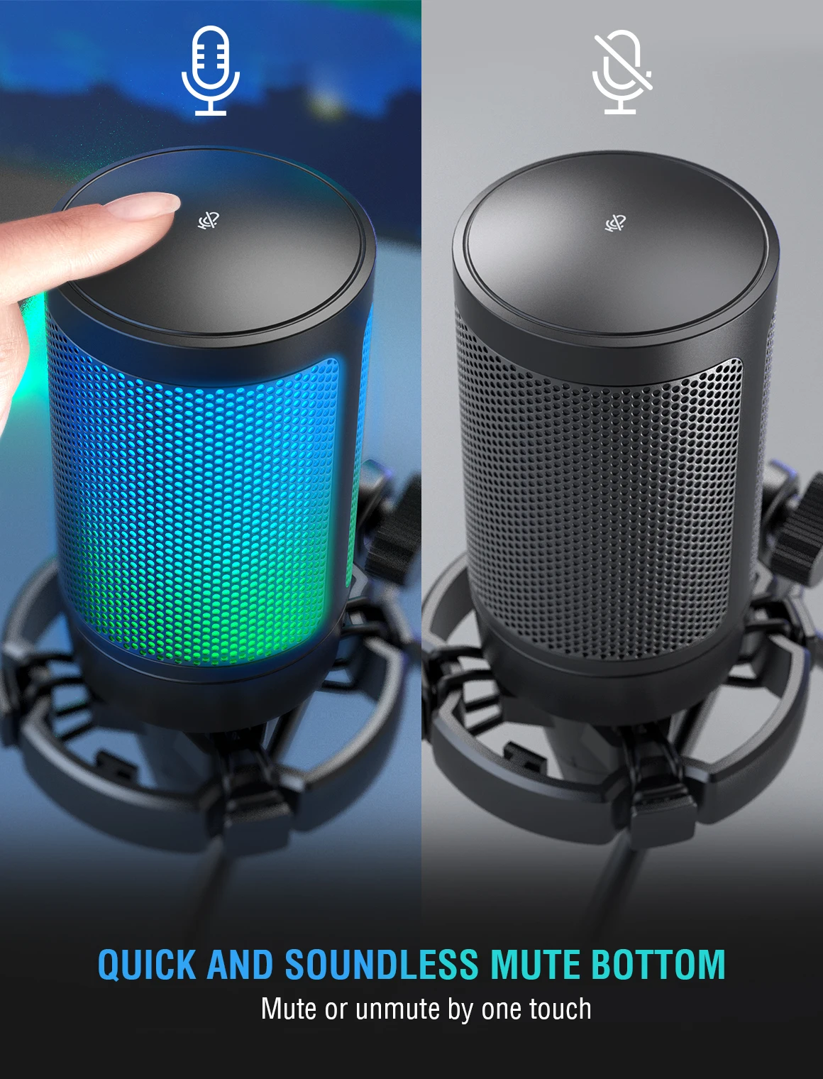Fifine A6v Condenser Microphone Gaming Mic Rgb Microfono Gamer Studio ...
