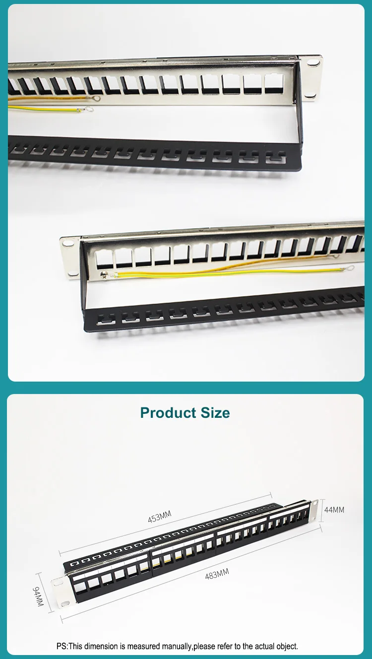 19 Inch 1u 24 Port Blank Patch Panel Unloaded Empty Patch Panel - Buy ...