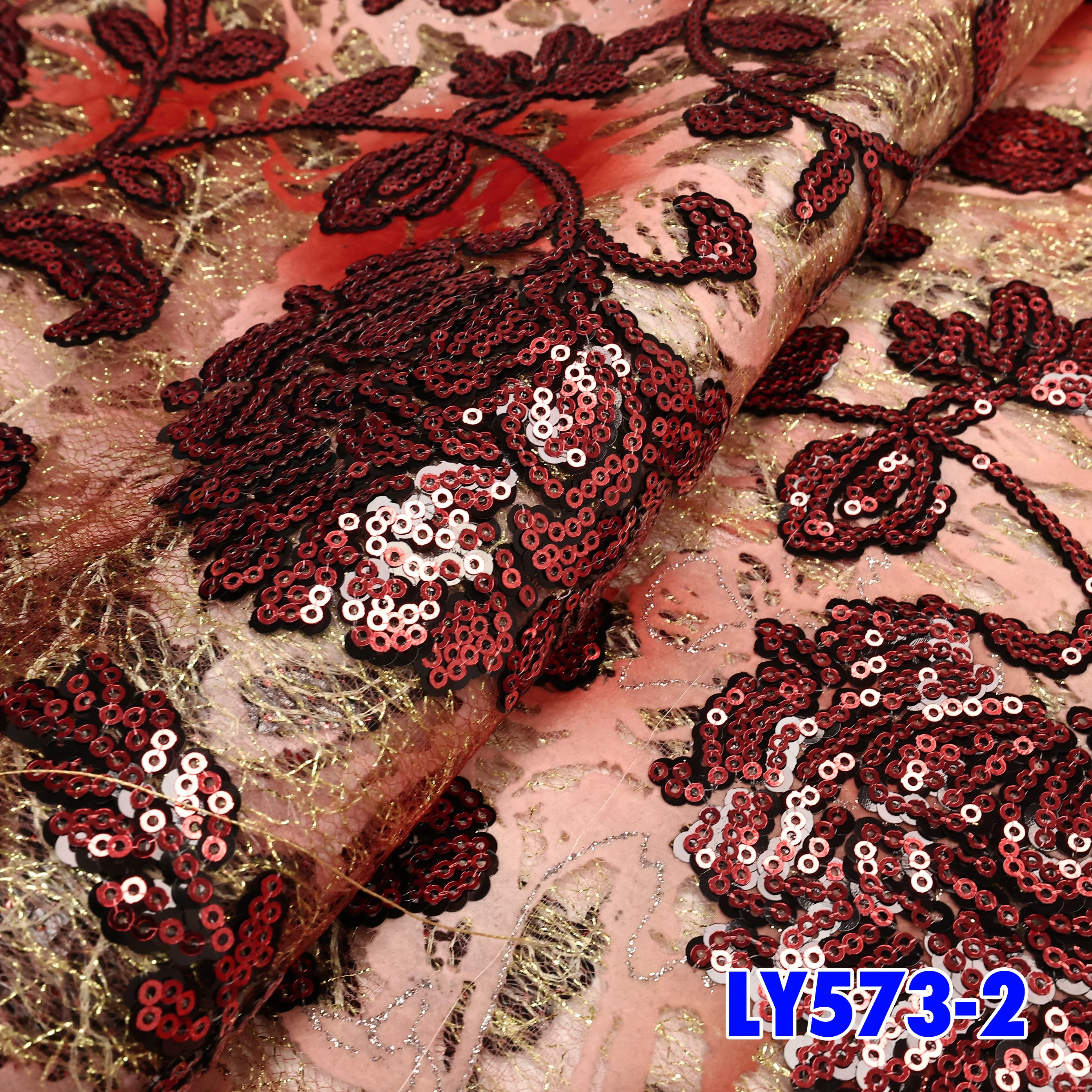 NI.AI Classic Style Embroidery Lace Chantly Sequins Flocking Velvet ...