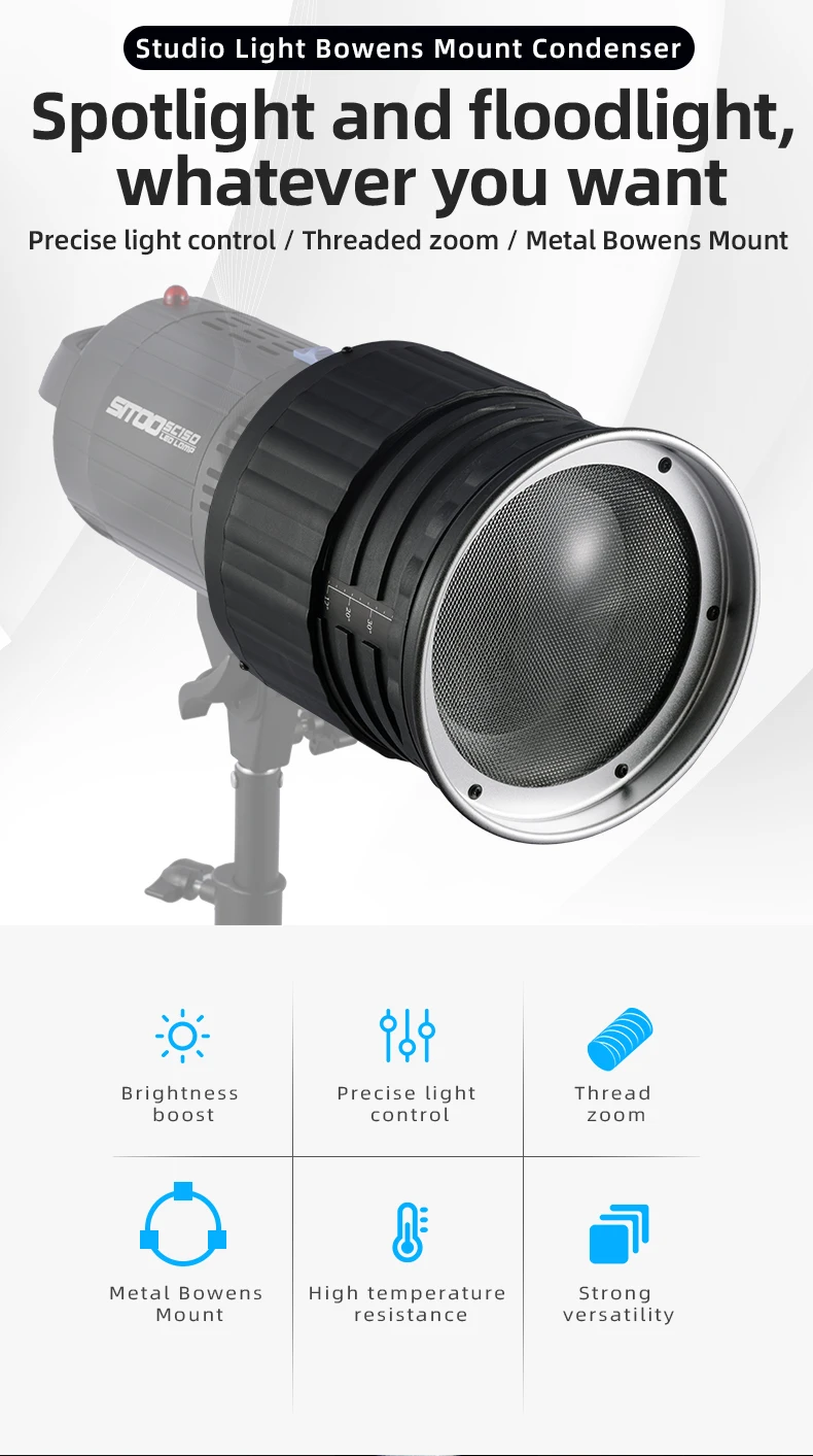 Selens Spotlight Condenser Snoot for Studio Strobe Lighting ...