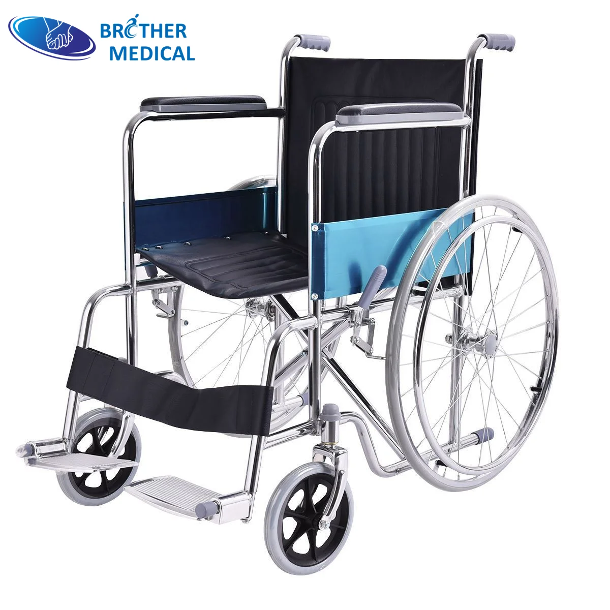 Handicapped Wheelchair - Durable Chrome Frame & Steel Wheels