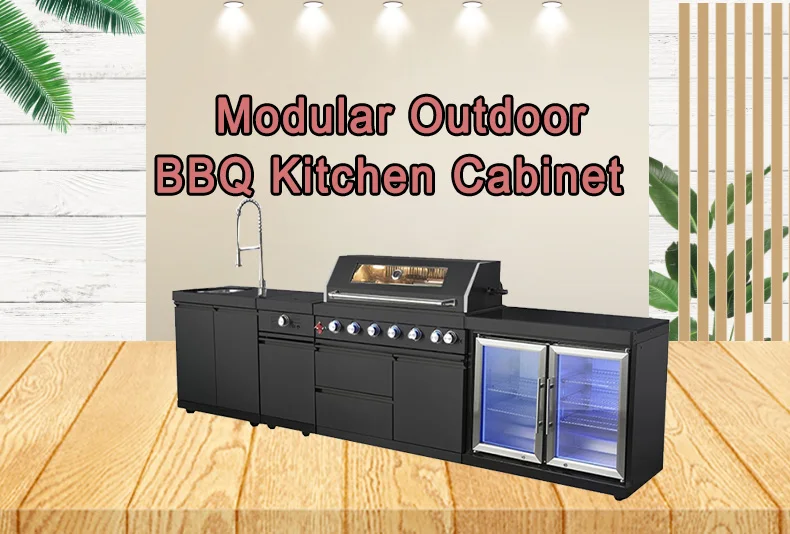 Prefab Kitchen Modular Outdoor Kitchen Cabinet Bbq Commercial Grill ...