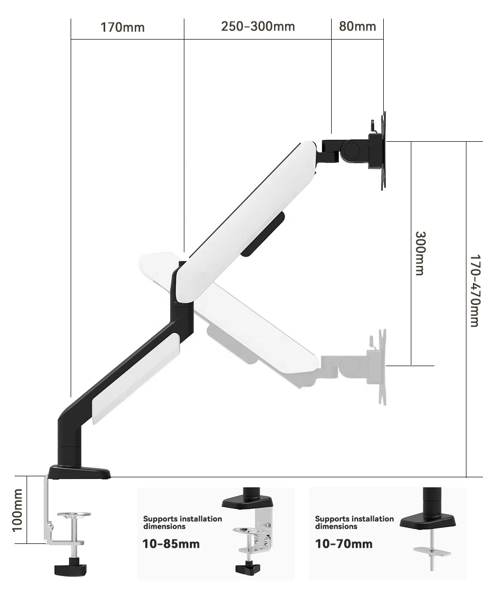 Newest Design Ergonomic 17-42inch Universal Aluminium Single Stand ...