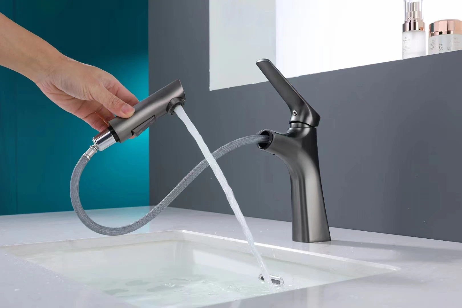 Sus304 Stainless Steel Bathroom Faucet One Hole Mixer Tap Deck Mount ...