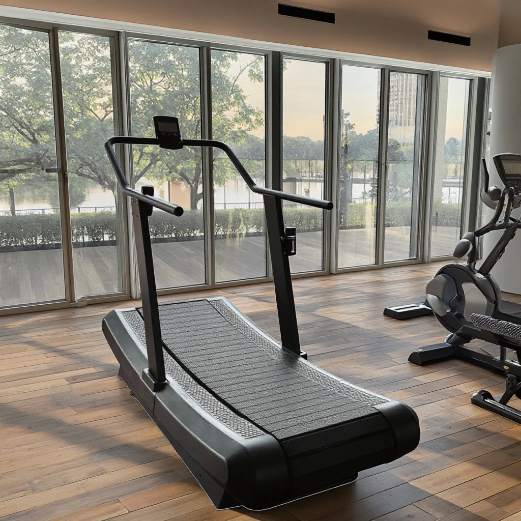 QLK Commercial Gym Treadmill - Curved Tread LCD Display