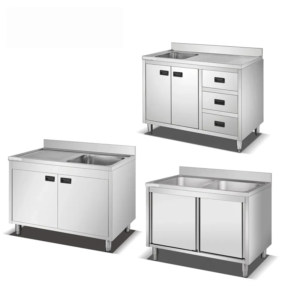 Stainless Steel Kitchen Work Table With Washing Sink For Restaurant Use ...