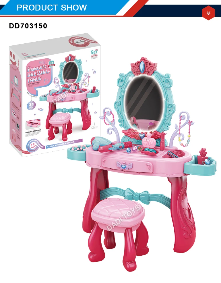 Educational Pretend Play Plastic Children Table Set Toys, Dressing Make ...