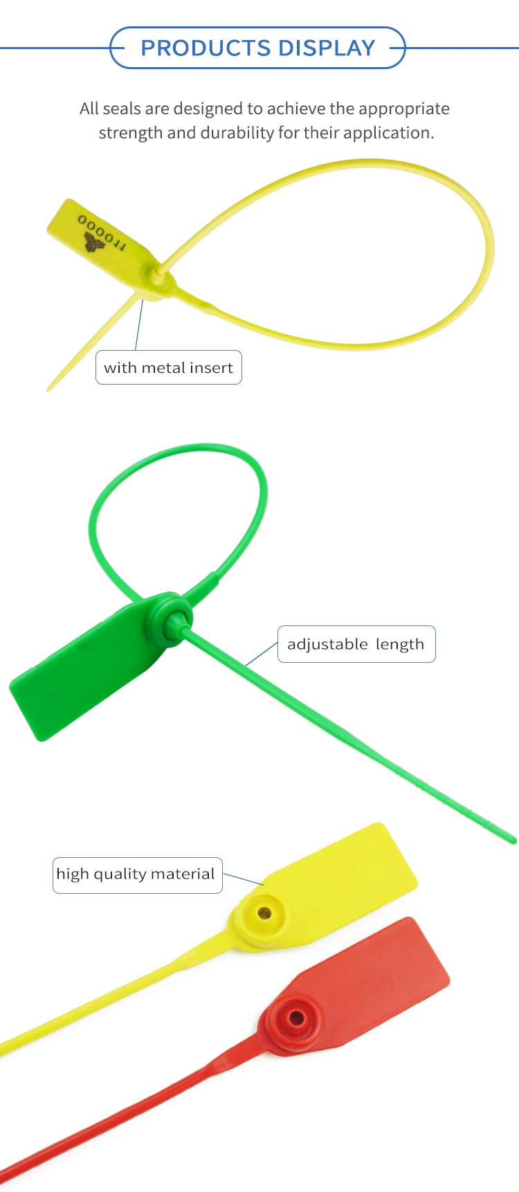 High Quality One Time Use Customs Plastic Seals for Cargo Containers
