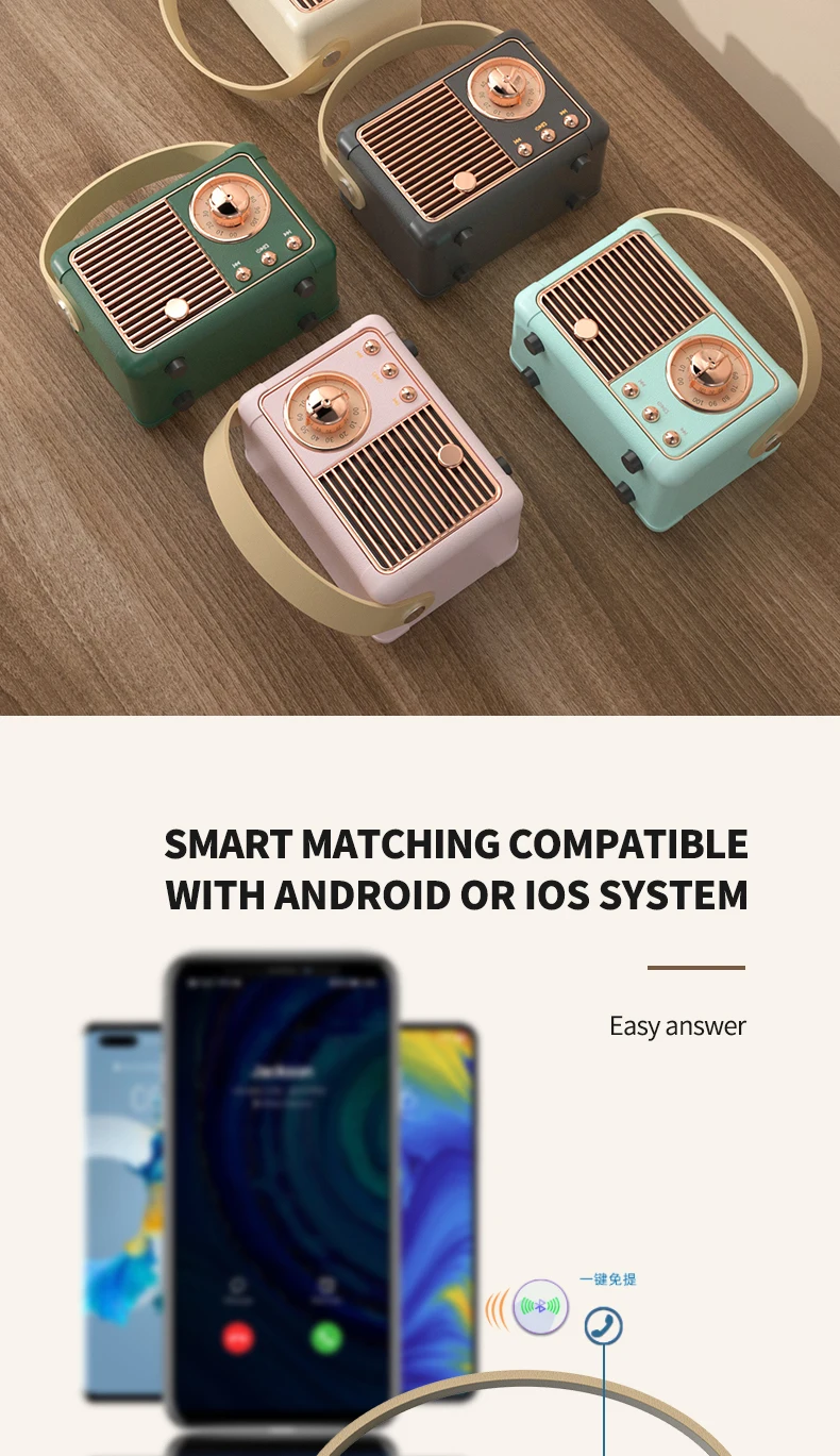 Mini Sound Box Retro Boombox Wireless Speaker Outdoor Radio - Buy Bt ...