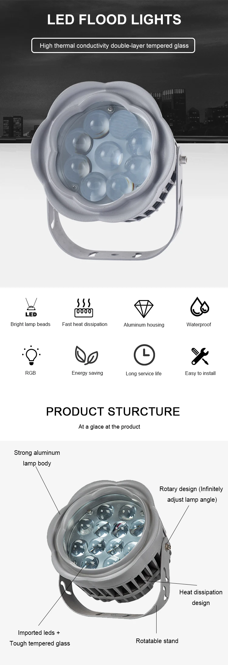 Outdoor Ceiling Rgb Spotlight Rotating 10w 20w 30w 50w Led Mini Spot ...