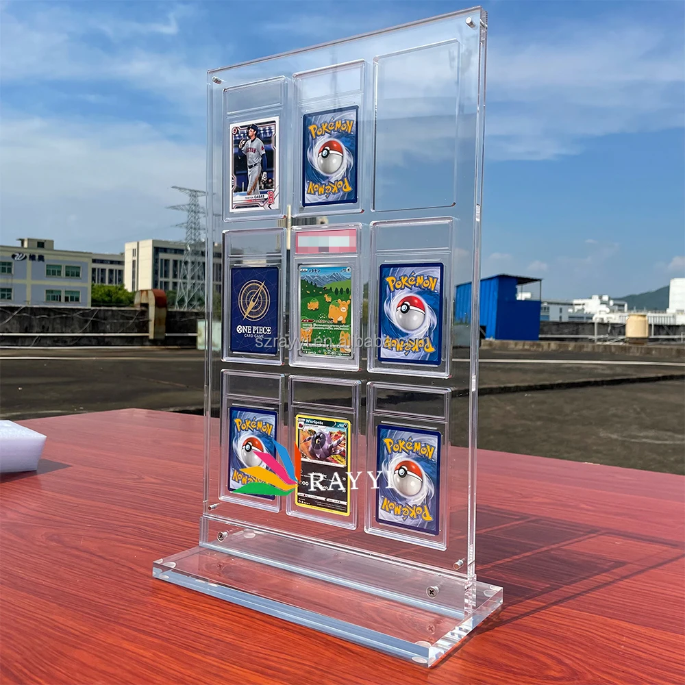 RAYYI Custom Portable Desktop Clear Acrylic Pokemon Grading Card Frame ...