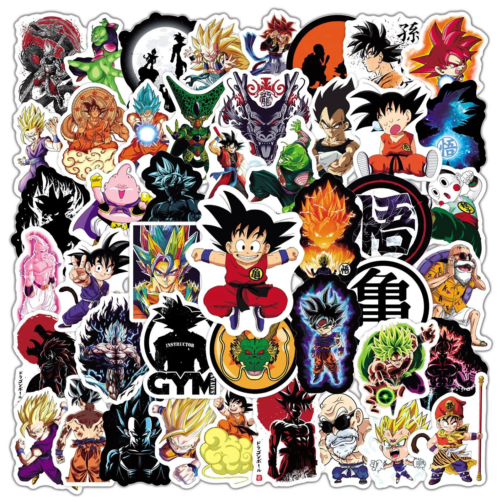 50pcs Dragon Ball Son Goku Anime Stickers for Children