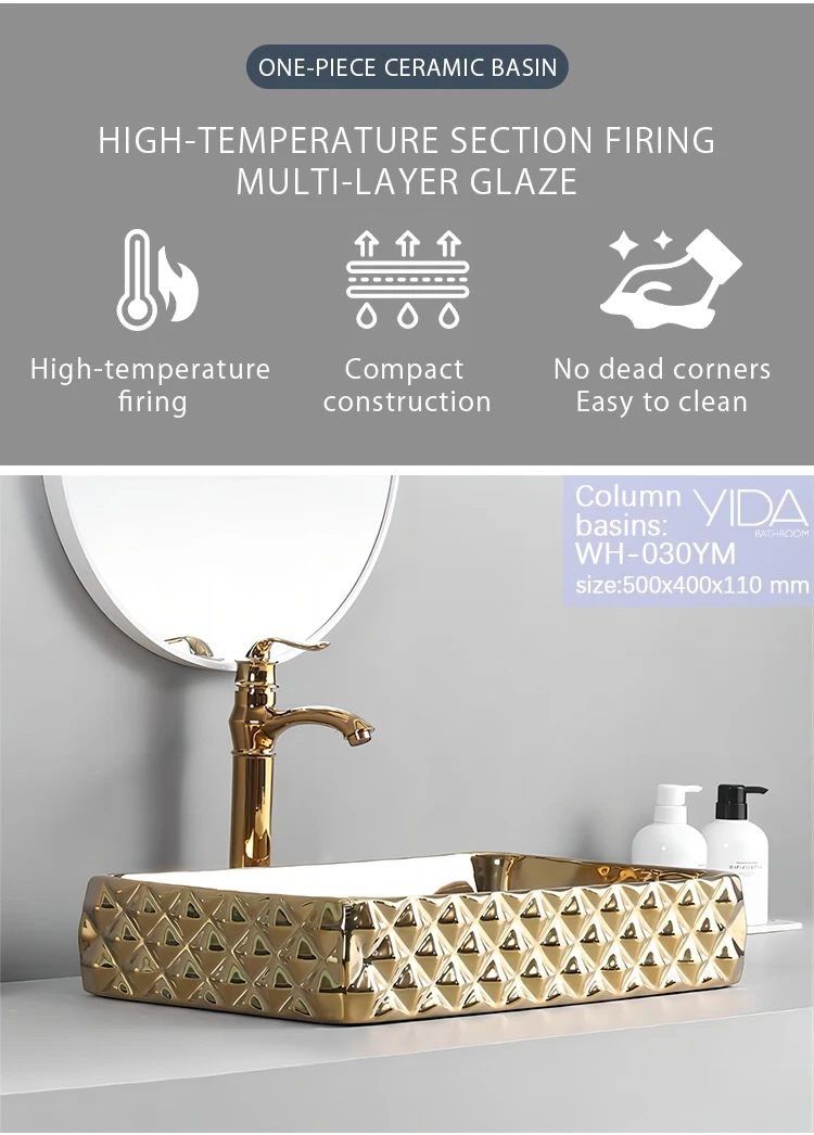 YIDA Vessel Sink Luxury Washroom Wc Golden Silver Colored Table Top ...