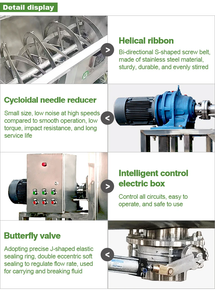 Horizontal 200l Ribbon Blender Small Paste 1 Ton Condiments Powder ...