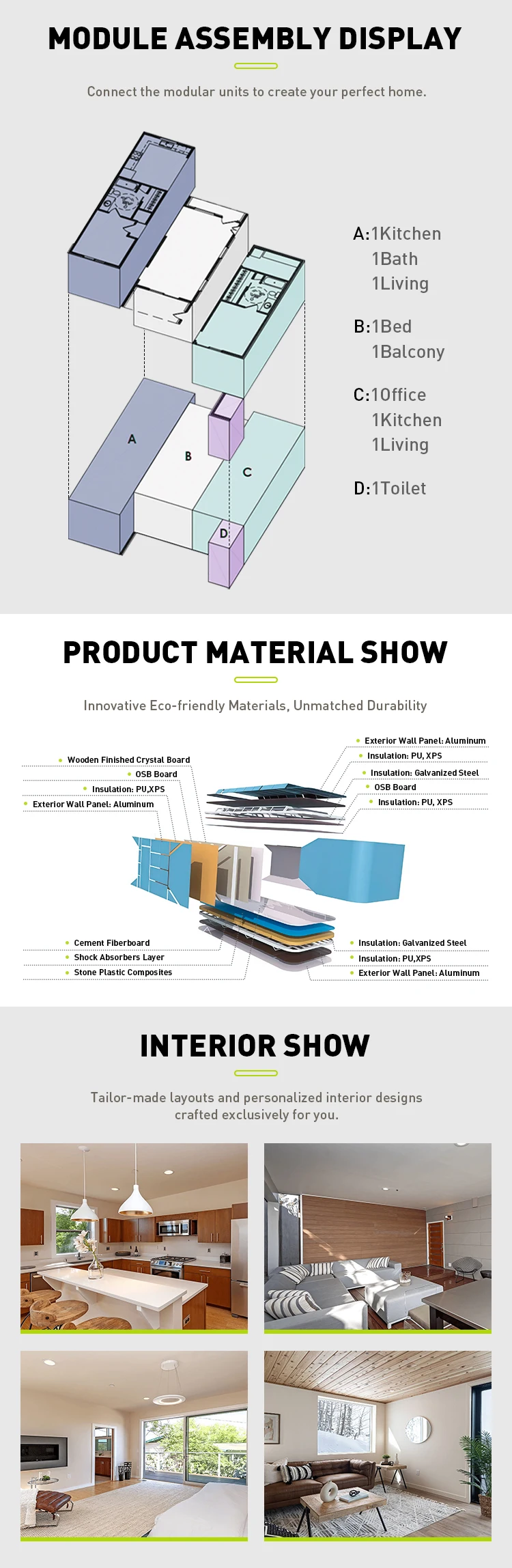 Modular Integrated House Prefab Tiny House Kits Prefab Garden Building ...