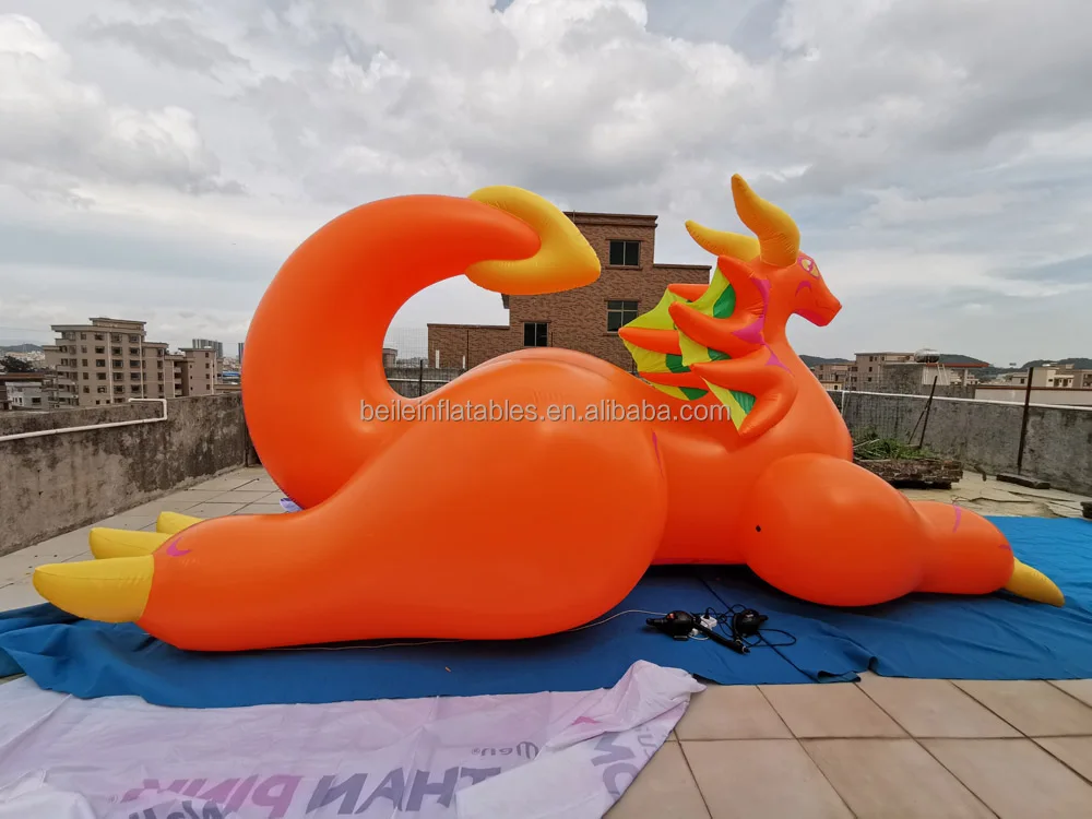 BeiLe Customized 6m Long Orange Pvc Inflatable Dragon for Sales ...