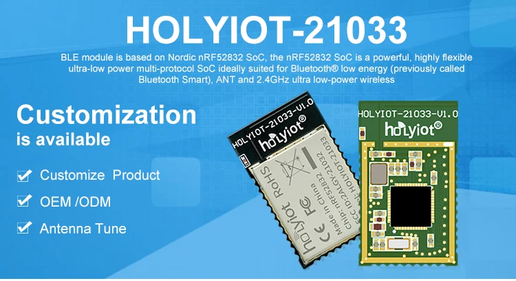 Holyiot Nrf52832 Module Ultra-low Power Consumption For Home Lock Lot Ble 5.0 Wireless Module ...