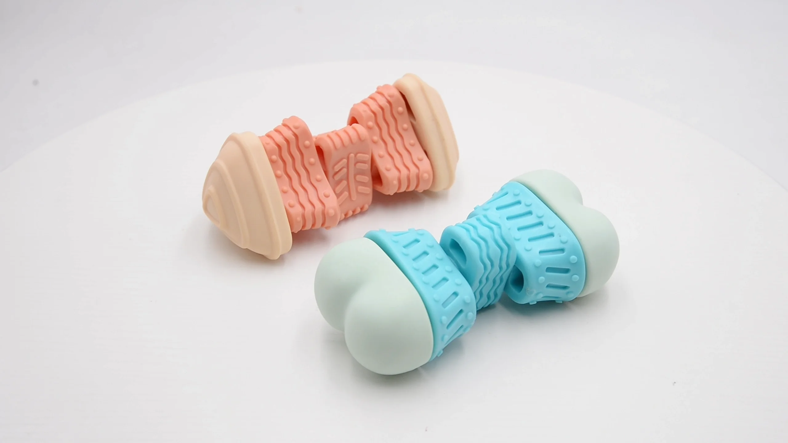 Famipet Custom New Arrival Durable Food Grade Nylon Rotatable Bone Design Indestructable Tpr Dog ...