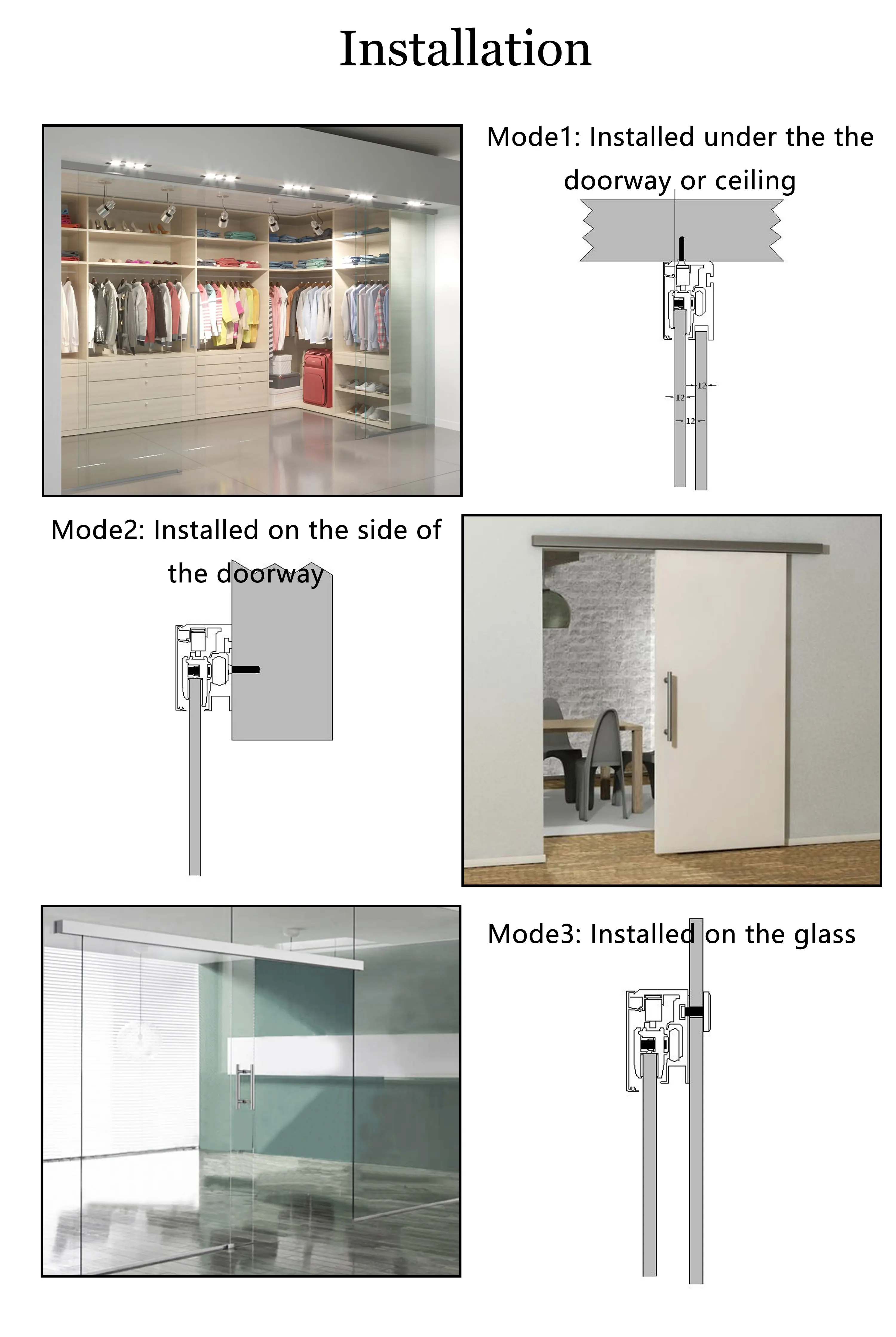 Luxury Interior Glass Sliding Door Kit with Soft-Closing System - Ideal ...