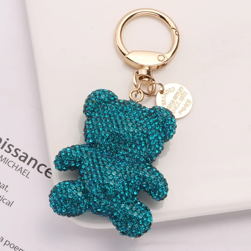 Luxury Bling Cute Crystal Mini Teddy Bear Keychain