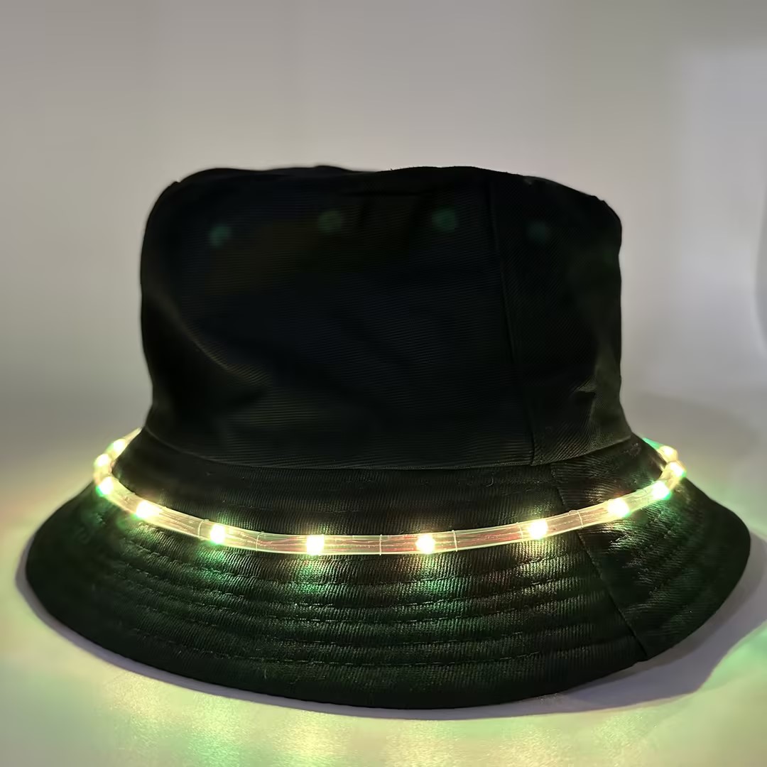 2024 Burning Man Rave LED Bucket Hat - Hot Selling Party Cap