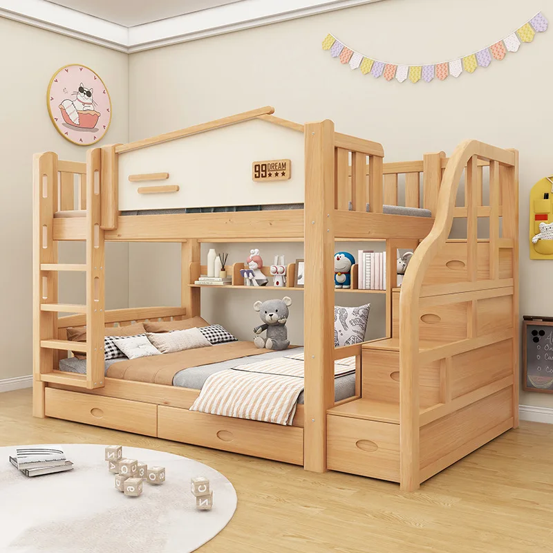 Montessori Princess Wooden Double Two Layers Bed Girls Bunk Beds Child ...