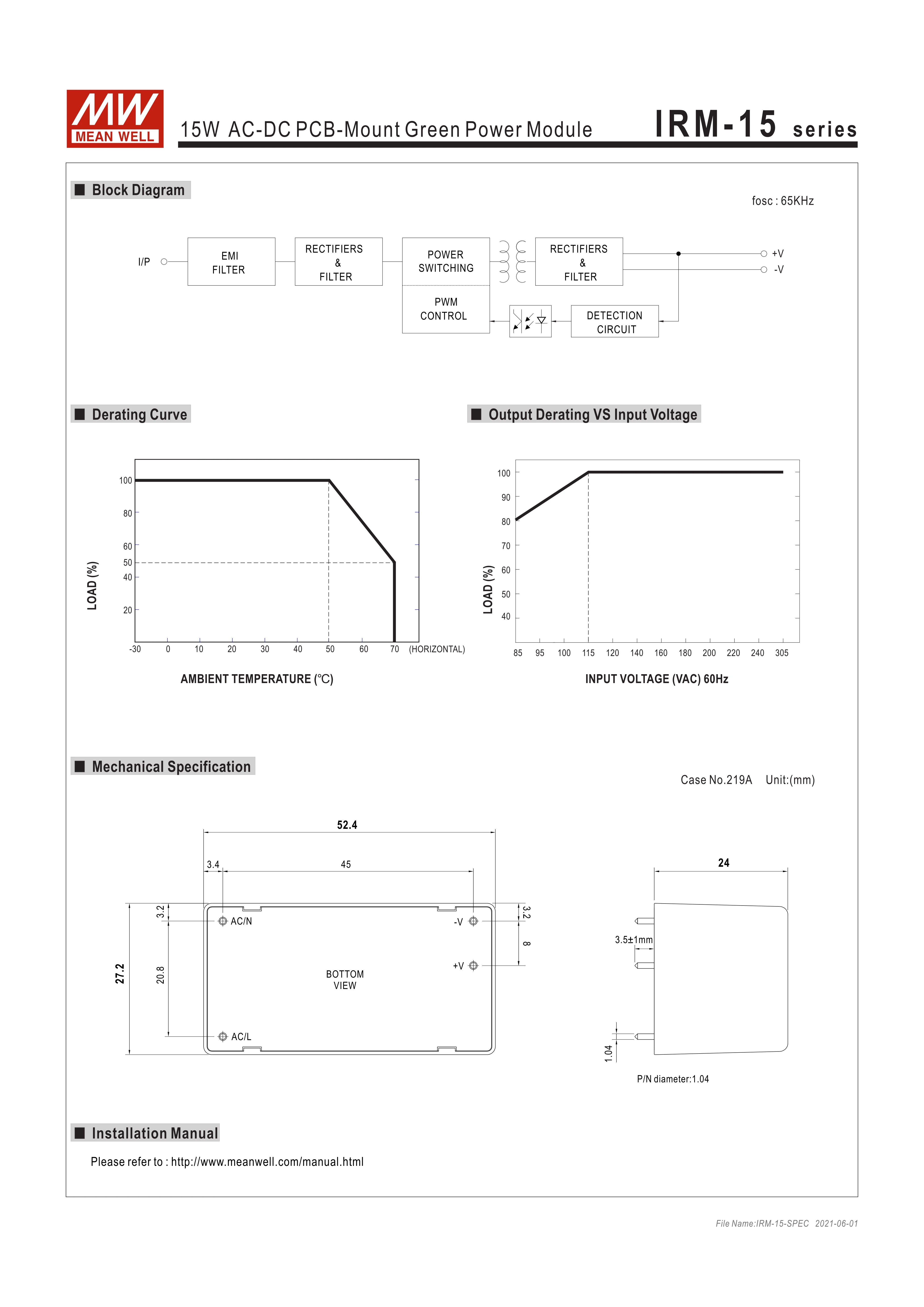 15w Single Output Encapsulated Type Irm-15-15 - Buy Single Output ...