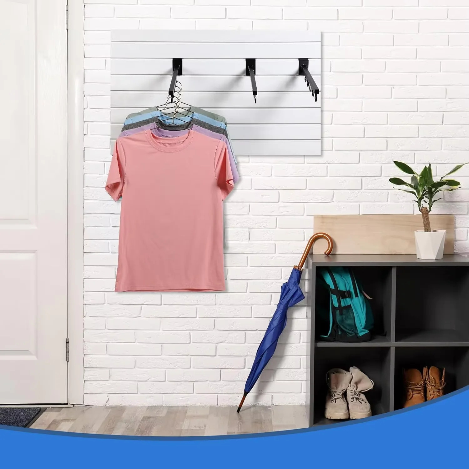 Wall-Mounted 5 Loop Slatwall Hooks Accessories Waterfall Racks Hanger ...