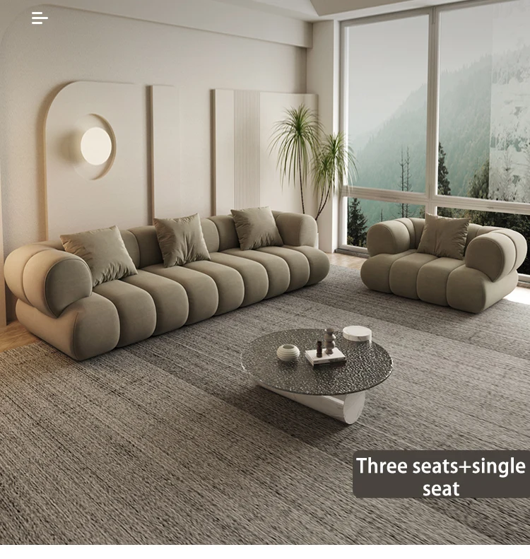 Cloud Sofa Living Room Caterpillar Nordic Simple Large Apartment Corner ...