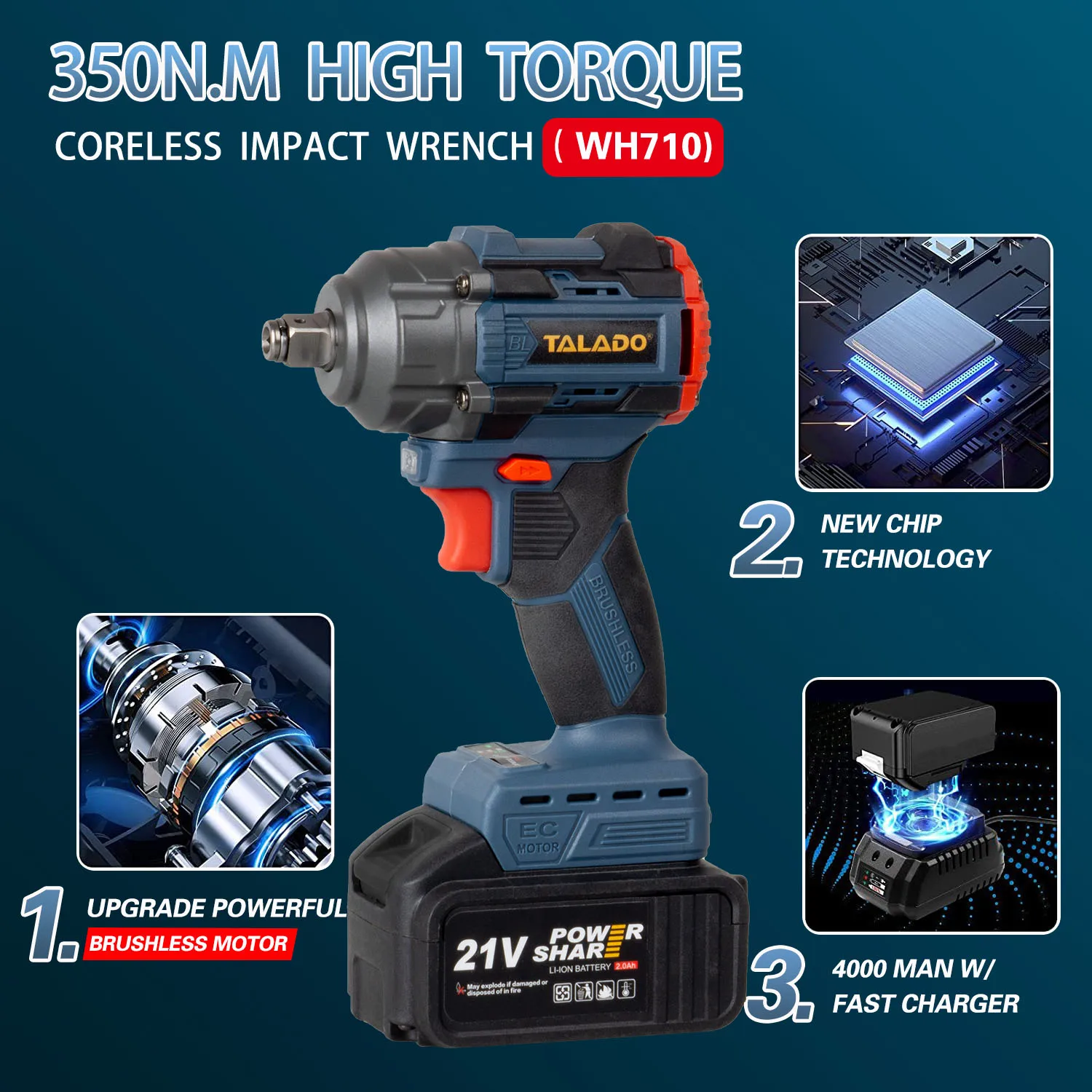 Industrial And Diy Grade Torque Wrench Brushless Lithium Electric ...