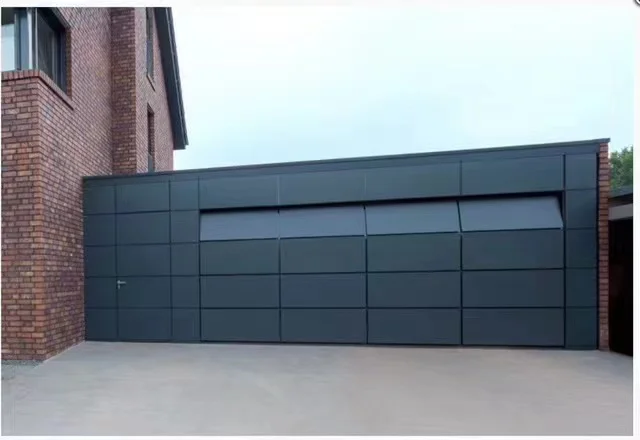 Modern New Black Aluminum Panel Cladding Automatic Garage Door For ...