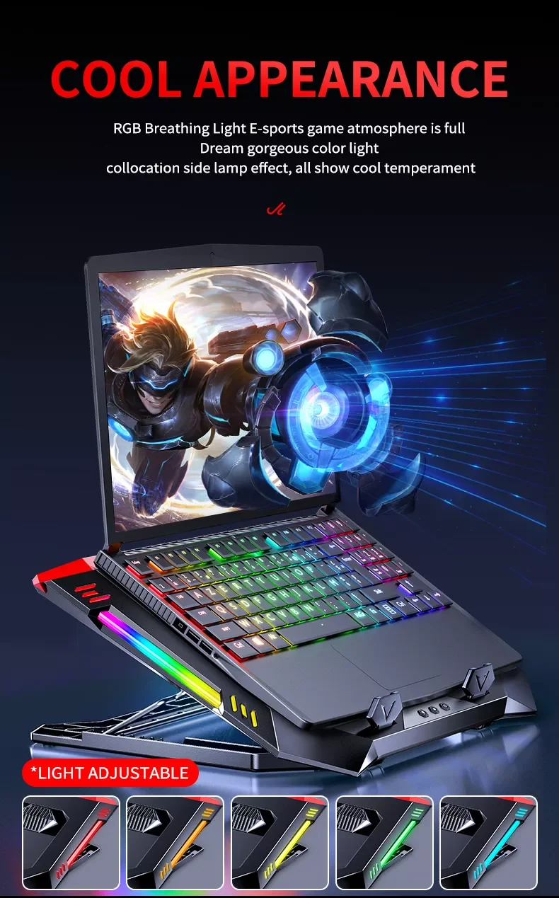 Laptop Cooler 7 Levels Gaming Radiator Cooler Para Adjust Laptop ...