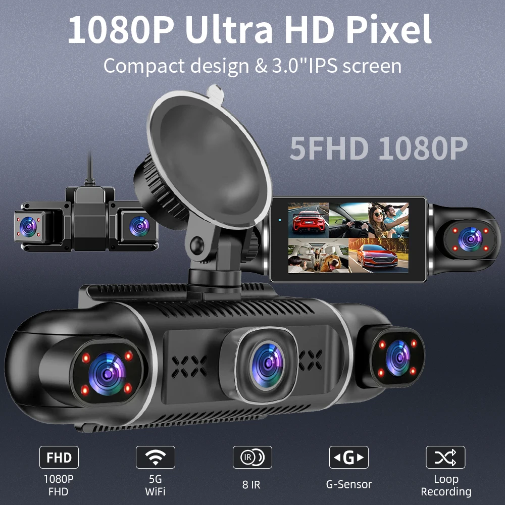 Car 360 Degree Camera System 5 Channel Dash Camera FHD 1080P Loop ...
