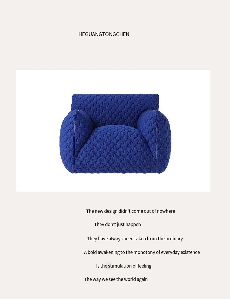 Italian Modern Style Blue Fat Cloth Sofa Lazy Klein Blue Fat Sofa ...