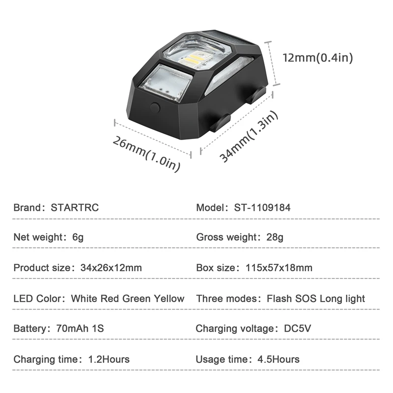 Startrc Rechargeable Colorful Flash Led Light Lamp For Dji Mavic Air 2 Drone Mini Air 2s For Dji ...