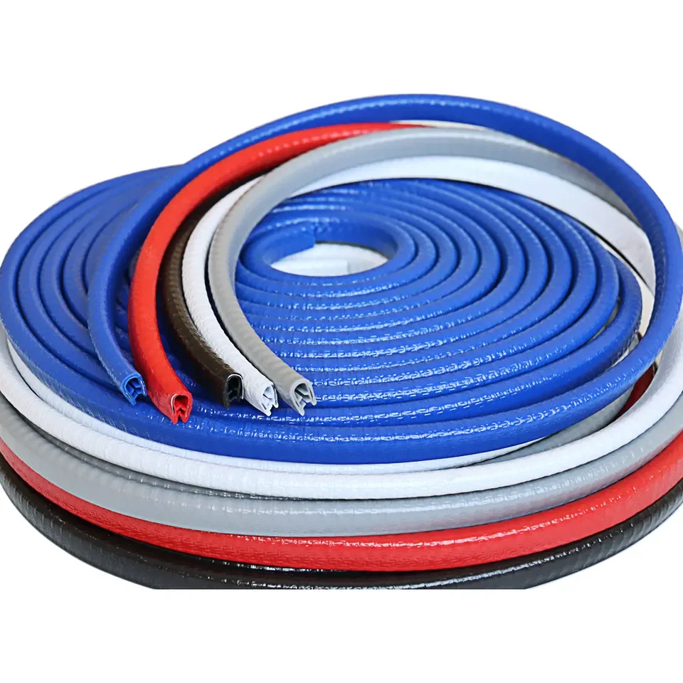 Custom PVC Extruded Profile Rubber Sealing Strip Built in Shaped Steel ...
