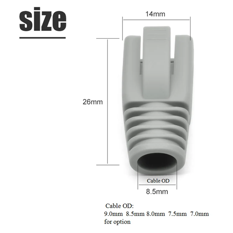 CAT6A CAT7 CAT8 Rubber Boot RJ45 Connector Plug 7.0 7.5 8.0 8.5 9.0