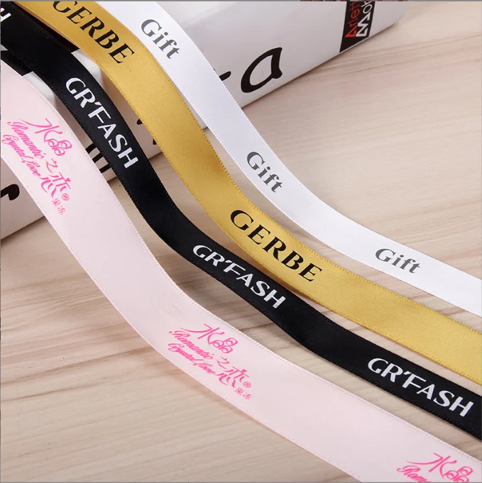 Custom Printed Logo Satin Ribbon RIBBONS 100% Cotton Size Logo Printed ...