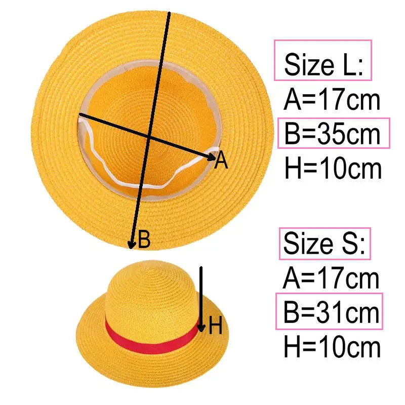Shop Our 2 Styles 2 Sizes Hot Japanese Luffy Straw Hats