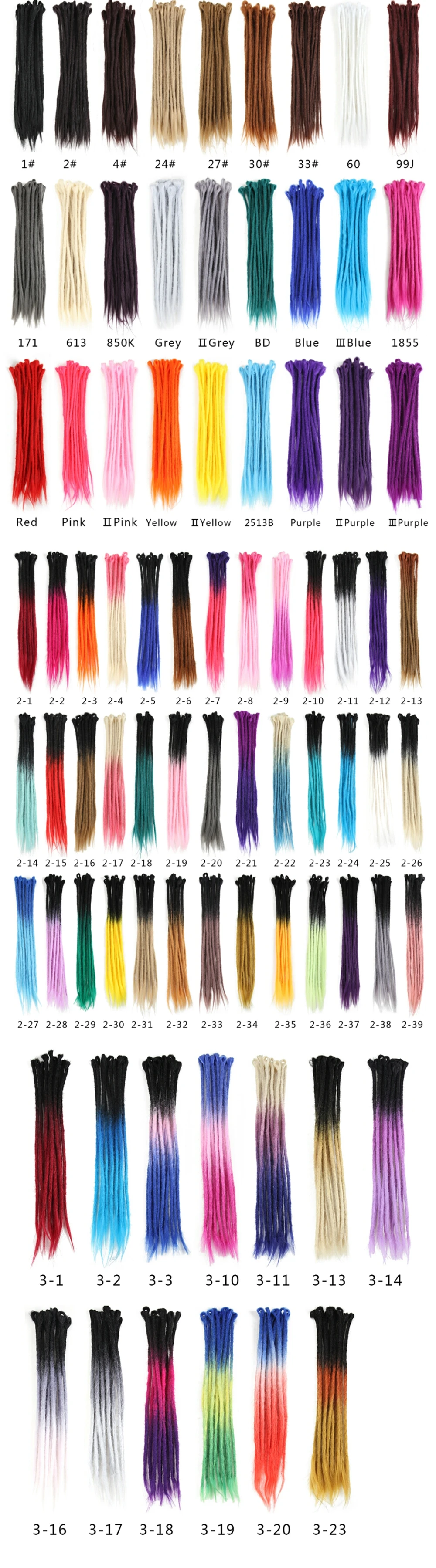 Long Colored Dreadlock Extensions - Soft & Fake Dreads