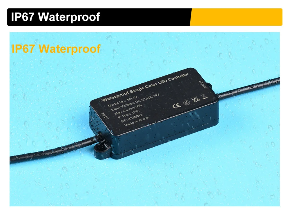 Ip67 Waterproof Led Single Color Controller 1 Channel Dimmer Dc 12v 24v ...
