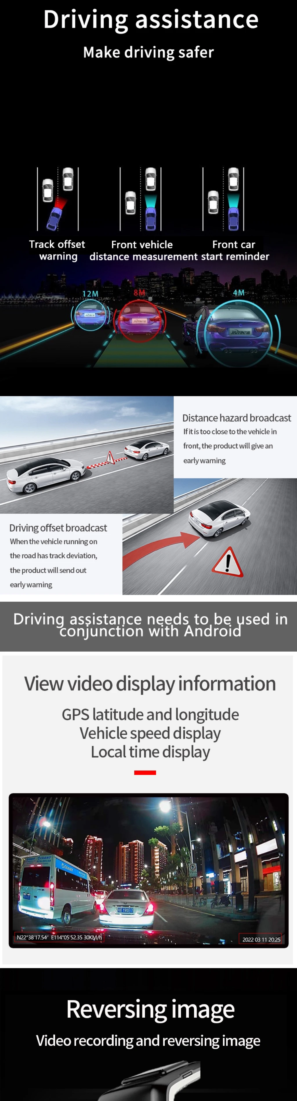 E-too 720p+720p Usb Car Dvr Night Vision Rear View Dual Len Car Black ...