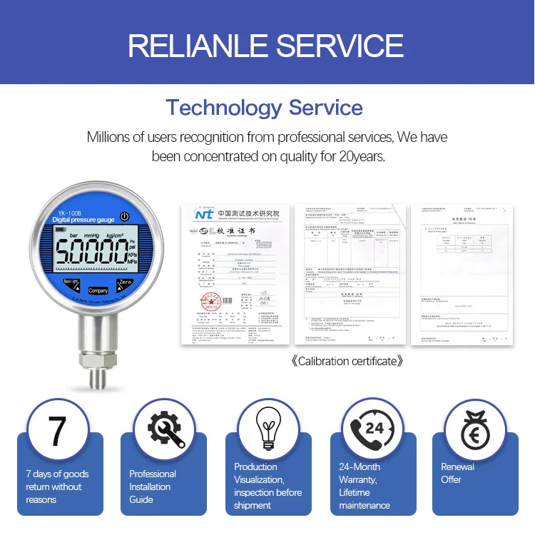 Yunyi Factory High Accuracy Digital Water Pressure Gauge