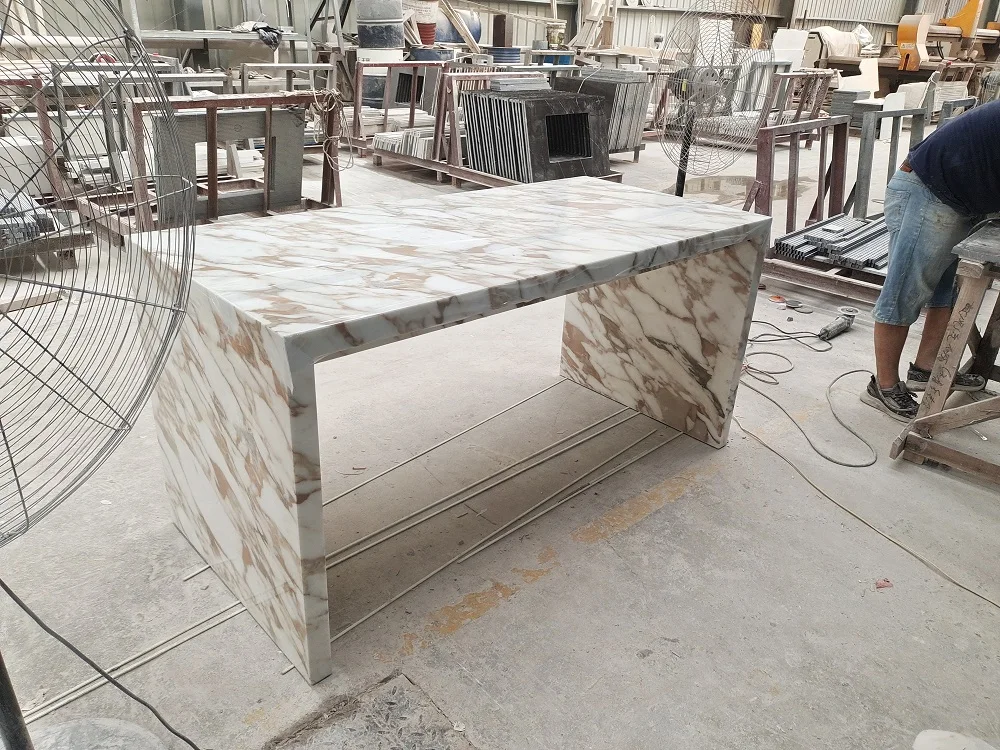 Luxury Calacatta White Marble Console Work Table Side Table Dining ...