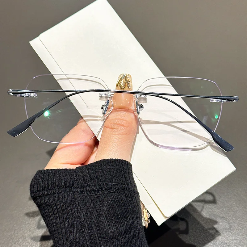 Explosive Ultra-light Rimless Myopia Frames For Men Anti-blue Light ...