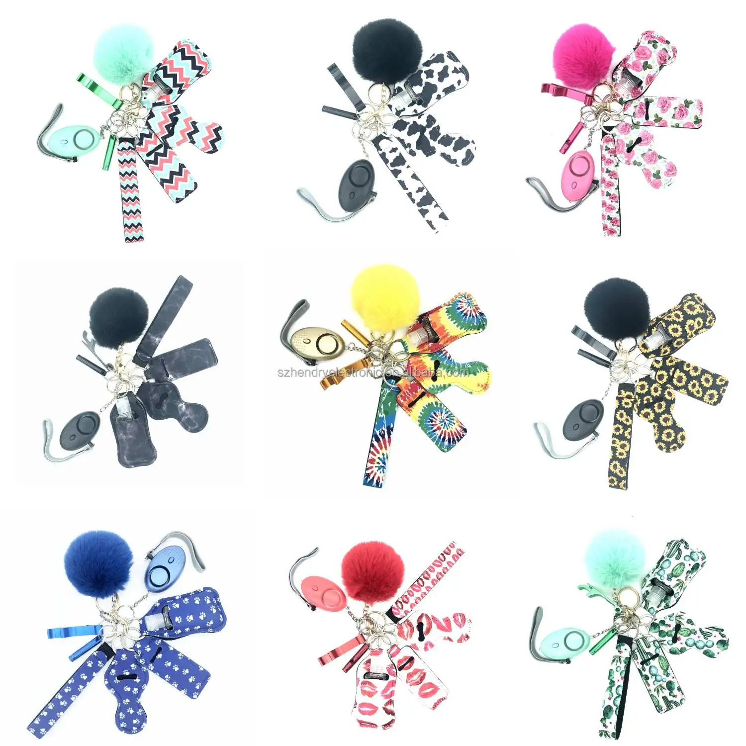 Girls Pink Self Defense Alarm Siren Keychain - Personal Safety