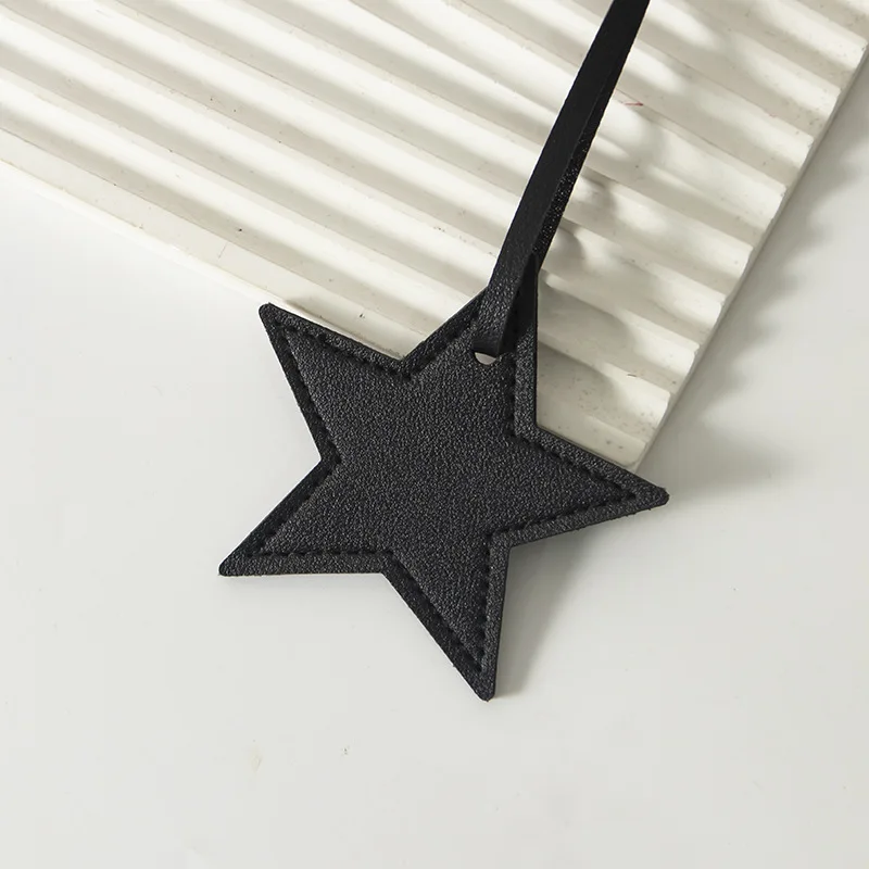 Logo Custom Star Charm Leather Stars Keychain Bag Charms Decor Five ...