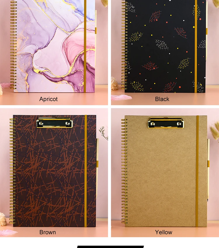 Luxury Metal Clip Clip Board Spiral Clipboard Clipfolio With Refillable ...