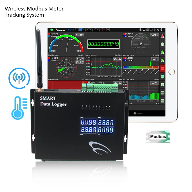 Modbus Energy Meter Data Logger For Electric Meter Remote Wireless Energy Monitor System For ...